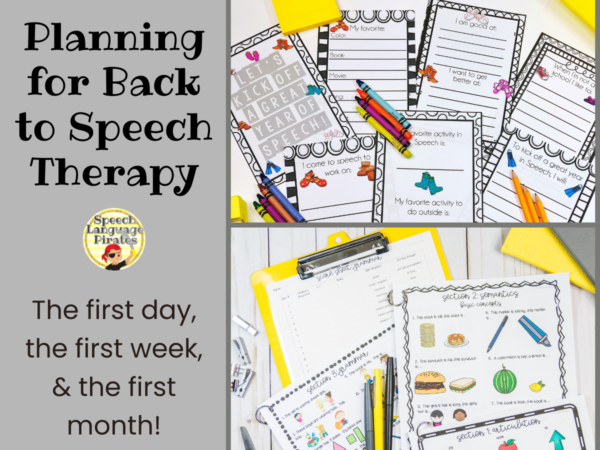 Planning for the First Day, Week, and Month of Speech Therapy! - Speech ...